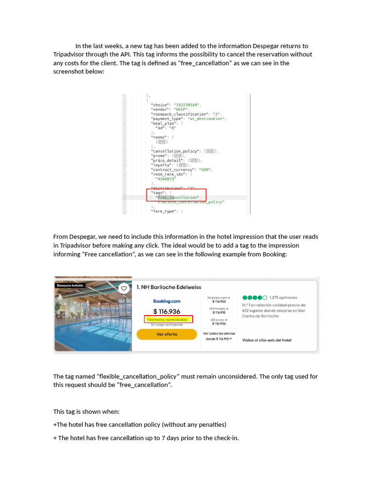 Free Cancellation Tag Request - Documentation | PDF