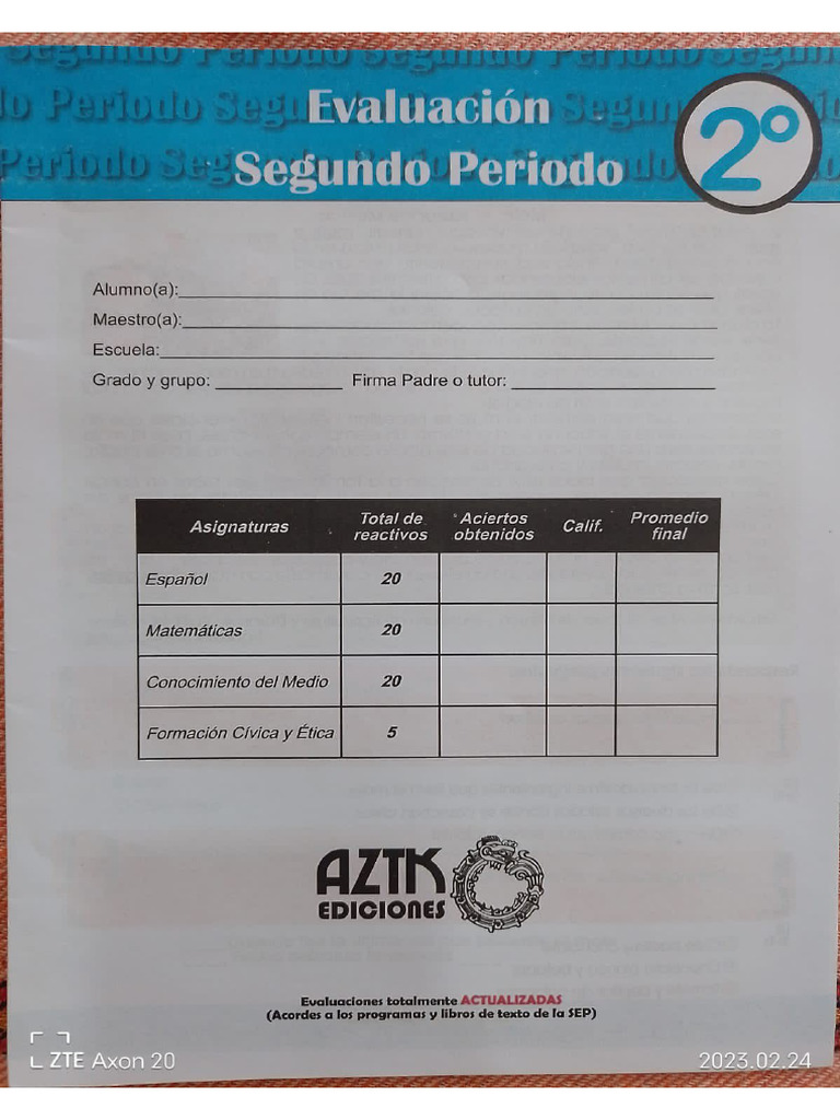 2do Eval Segundo Periodo | PDF