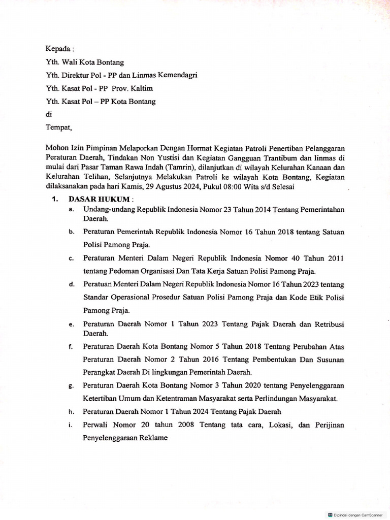 Laporan Hasil Patroli Serta Penegakan Pe | PDF