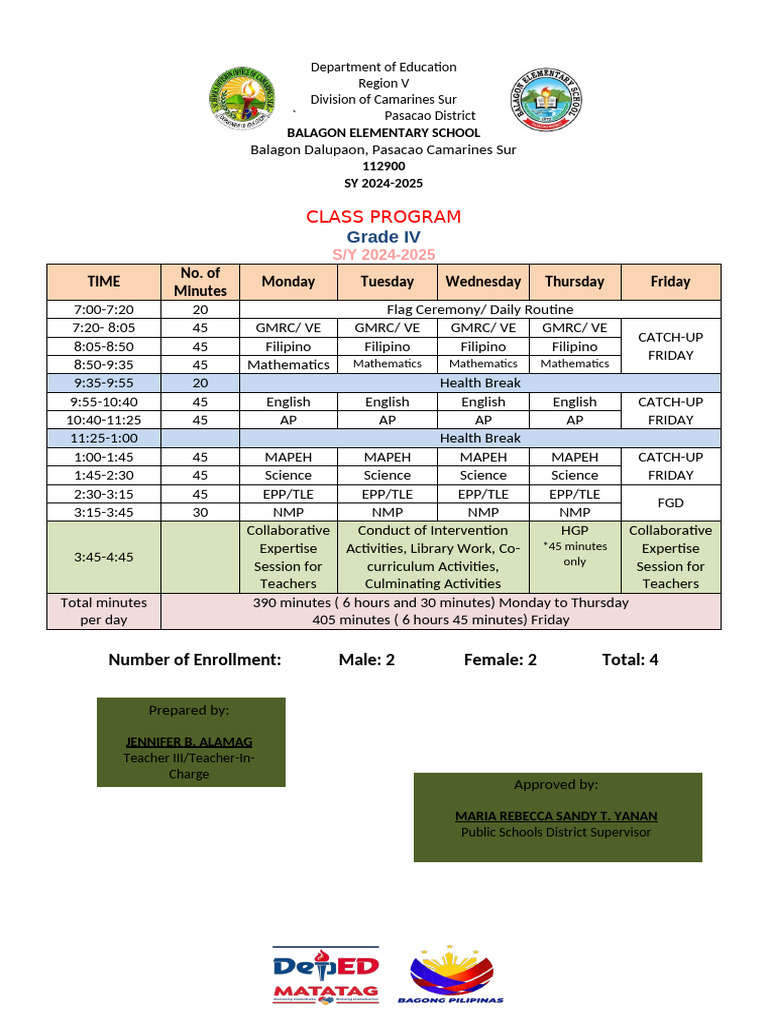 MATATAG-class-program-A4 | PDF