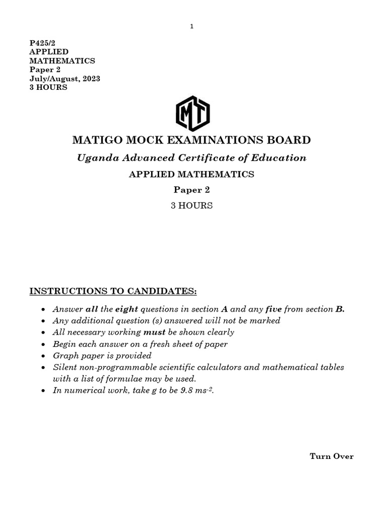 Matigo Mocks Applied MTC 2023 | PDF