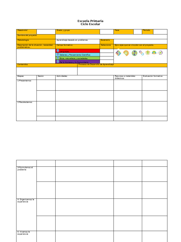 03-Formato de Planeación Aprendizaje Basado en Problemas | PDF