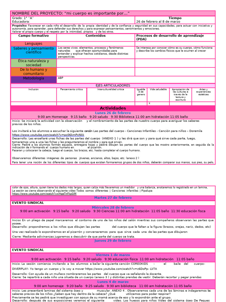 Mi Cuerpo Proyecto | PDF