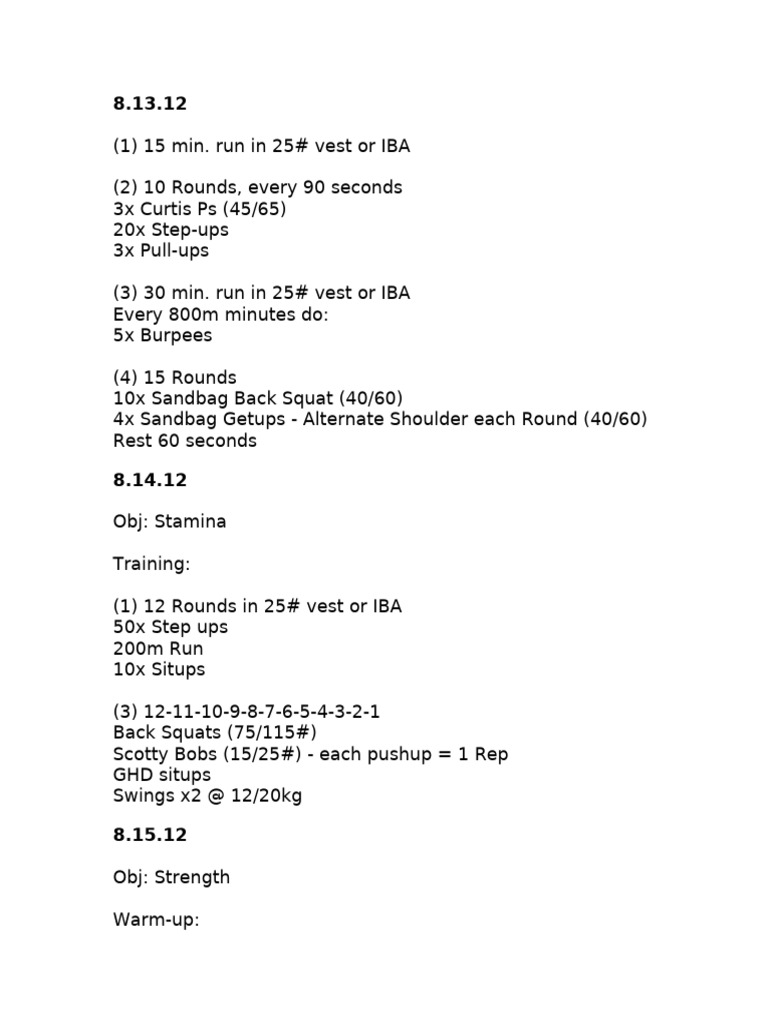 Stamina Cycle 1 | PDF