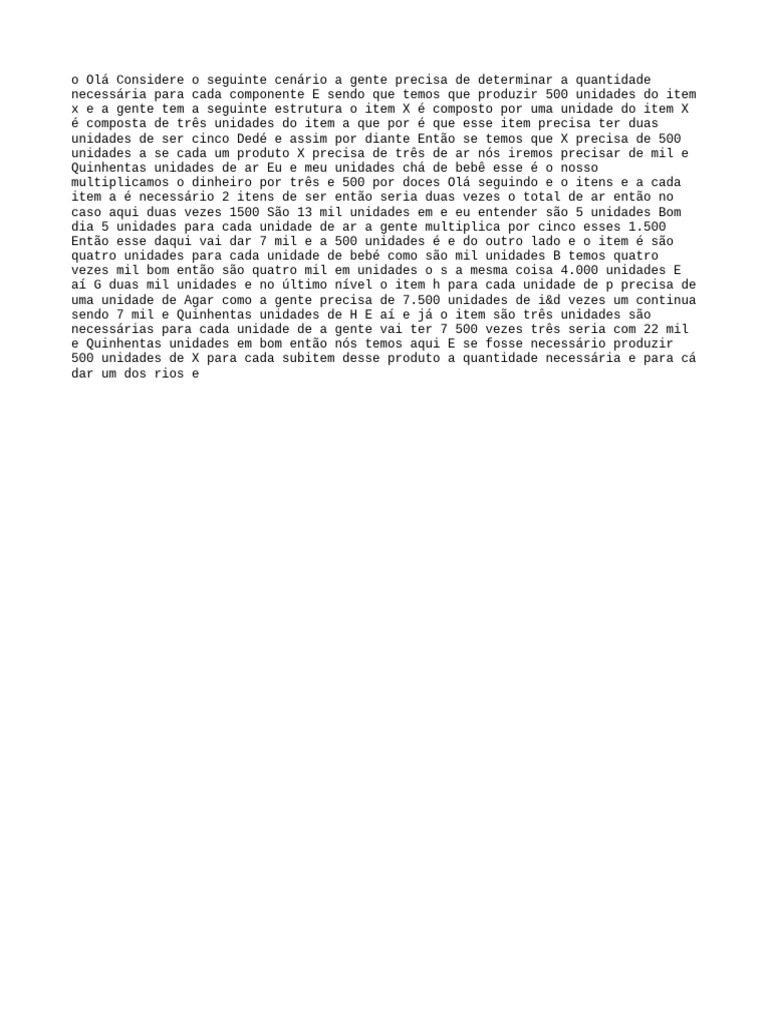 (MRP) - Exercício Árvore de Produto | PDF