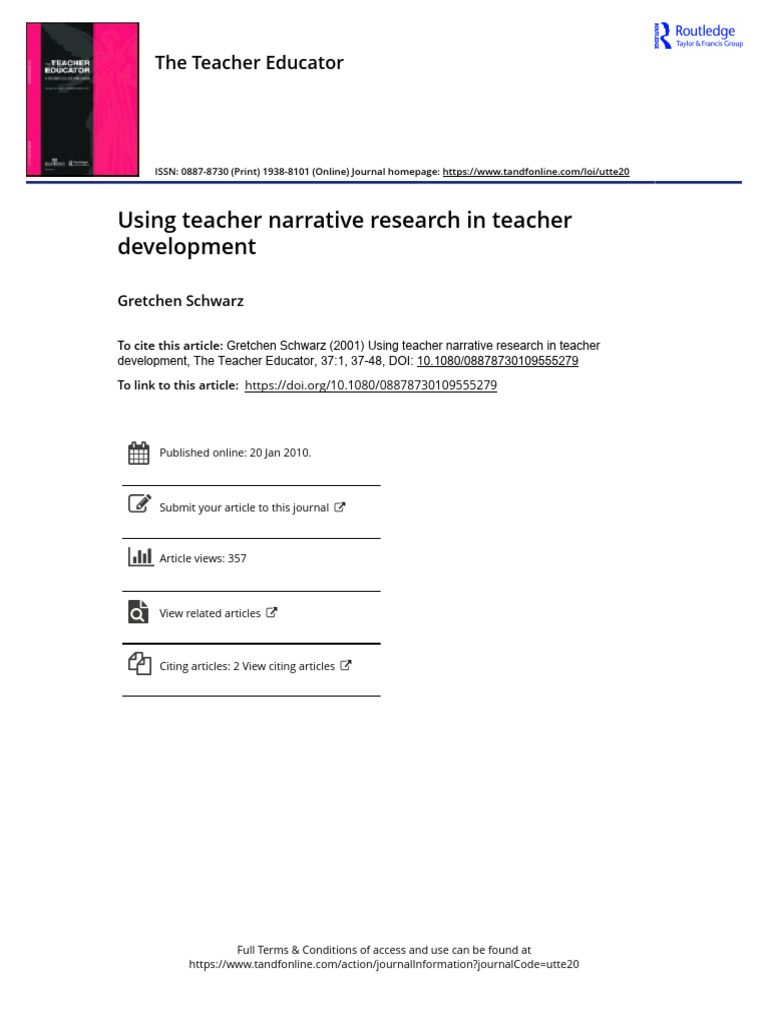 Using Teacher Narrative Research in Teacher Development | PDF
