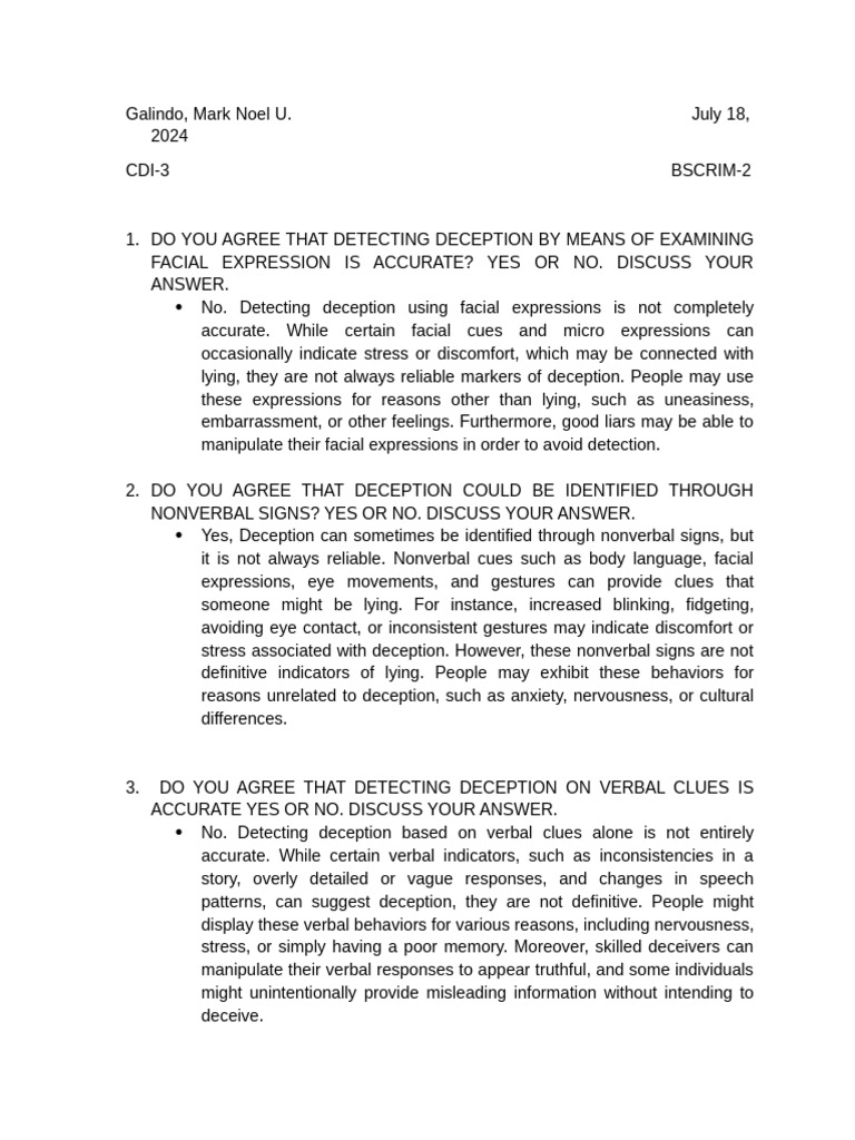 Document Detecting Deception | PDF