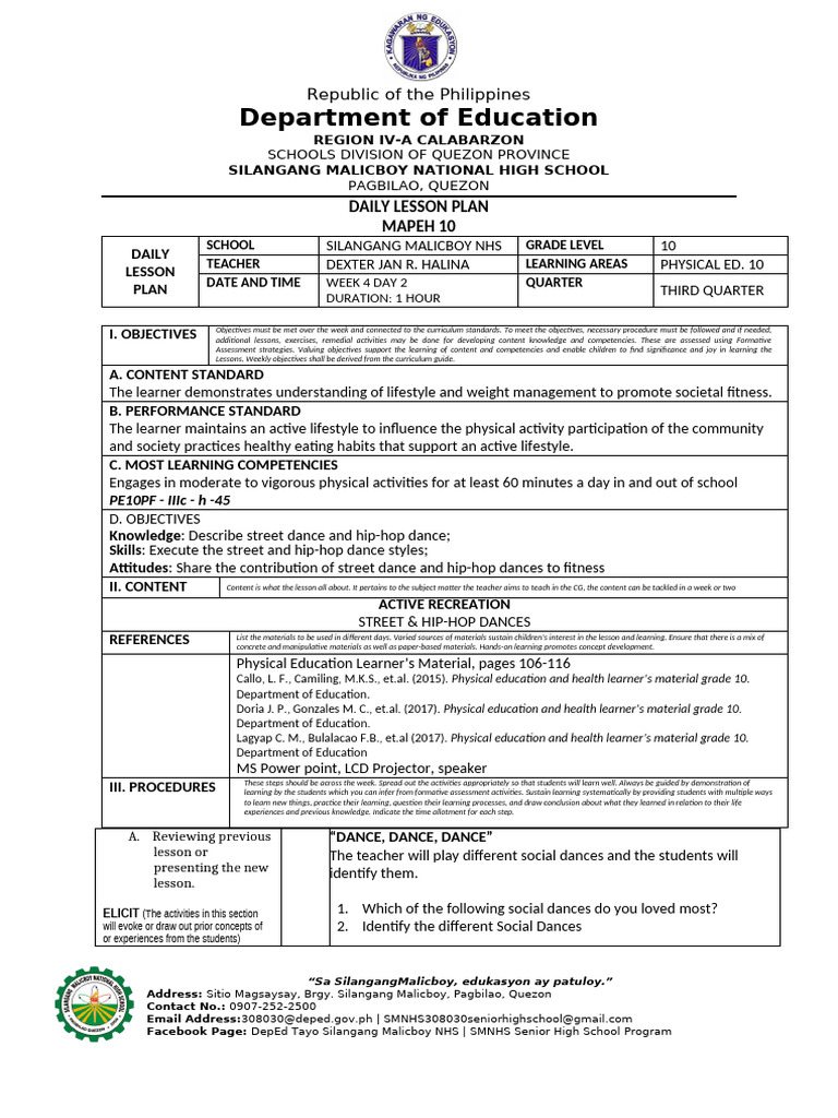 COT Daily Lesson Plan | PDF