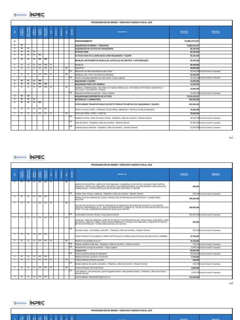 PAA Programacion BB y Ss 2019 DIGEC | PDF