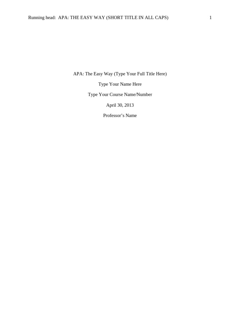 APA The Easy Way | PDF