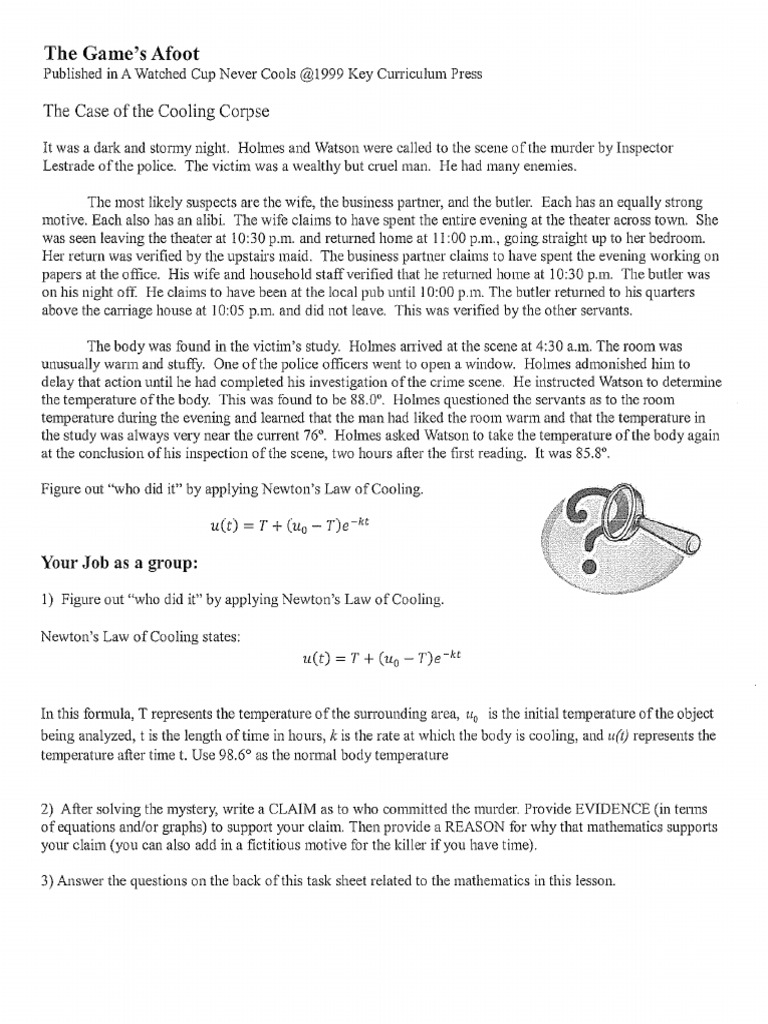 The Case of The Cooling Corpse | PDF
