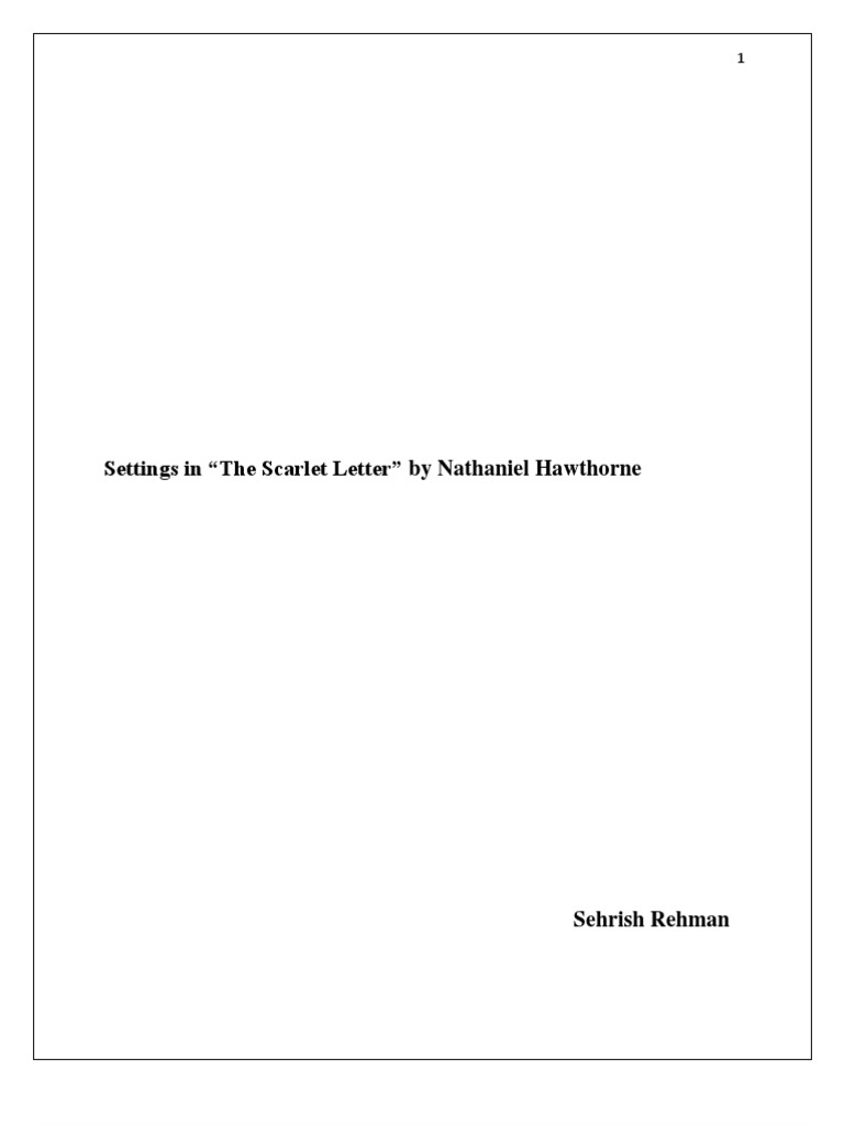 Settings in "The Scarlet Letter" by Nathaniel Hawthorne | PDF | The ...