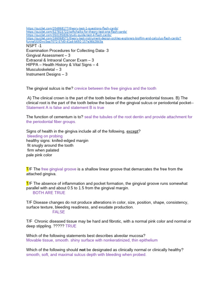 Dental Theory Quix 2 | PDF