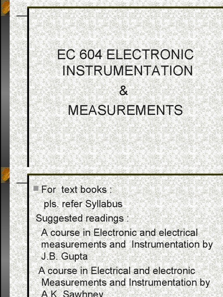 Electronic Instrumentation Overview | PDF | Teaching Methods ...