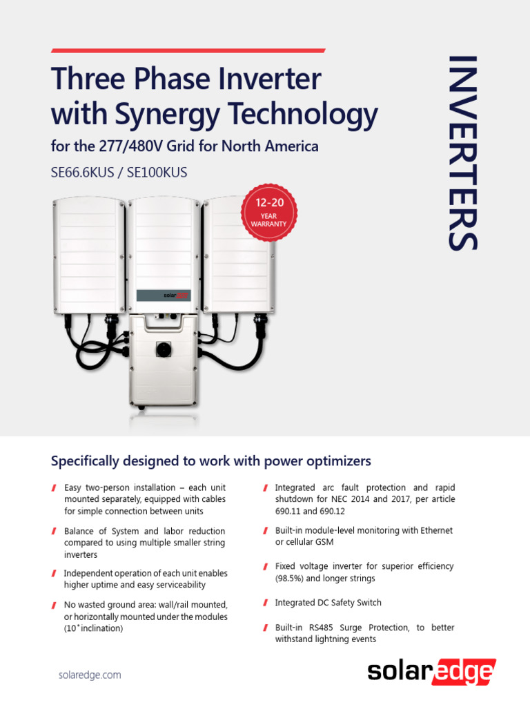 SE Three Phase Inverter Datasheet | PDF