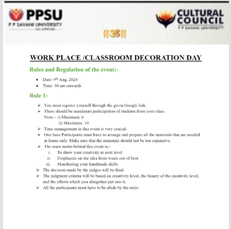 Classroom Decoration Day | PDF