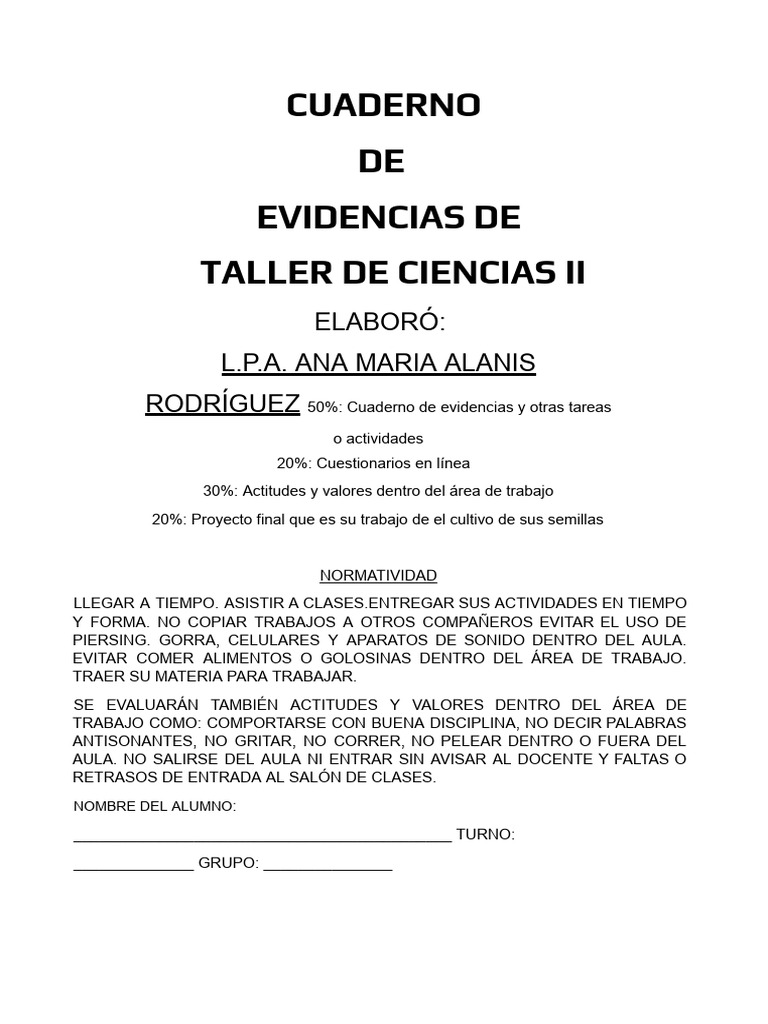Cuaderno de Taller de Ciencias II - Alanis-2024 | PDF | Biología Celular) | Lípido