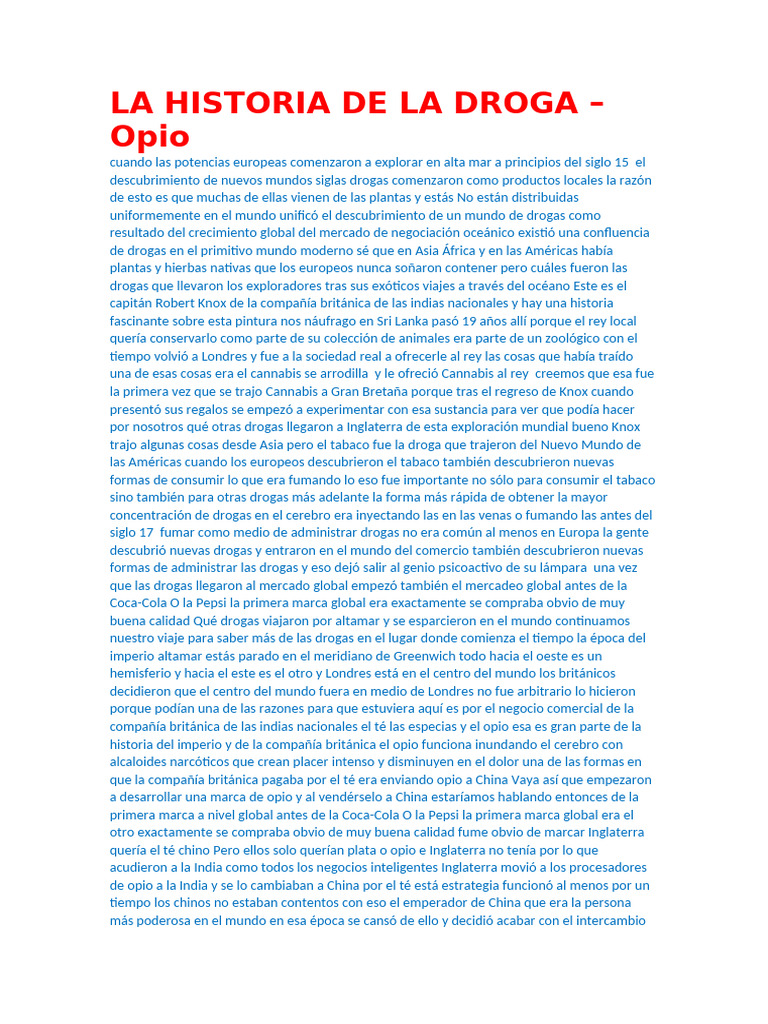 La Historia De La Droga Pdf