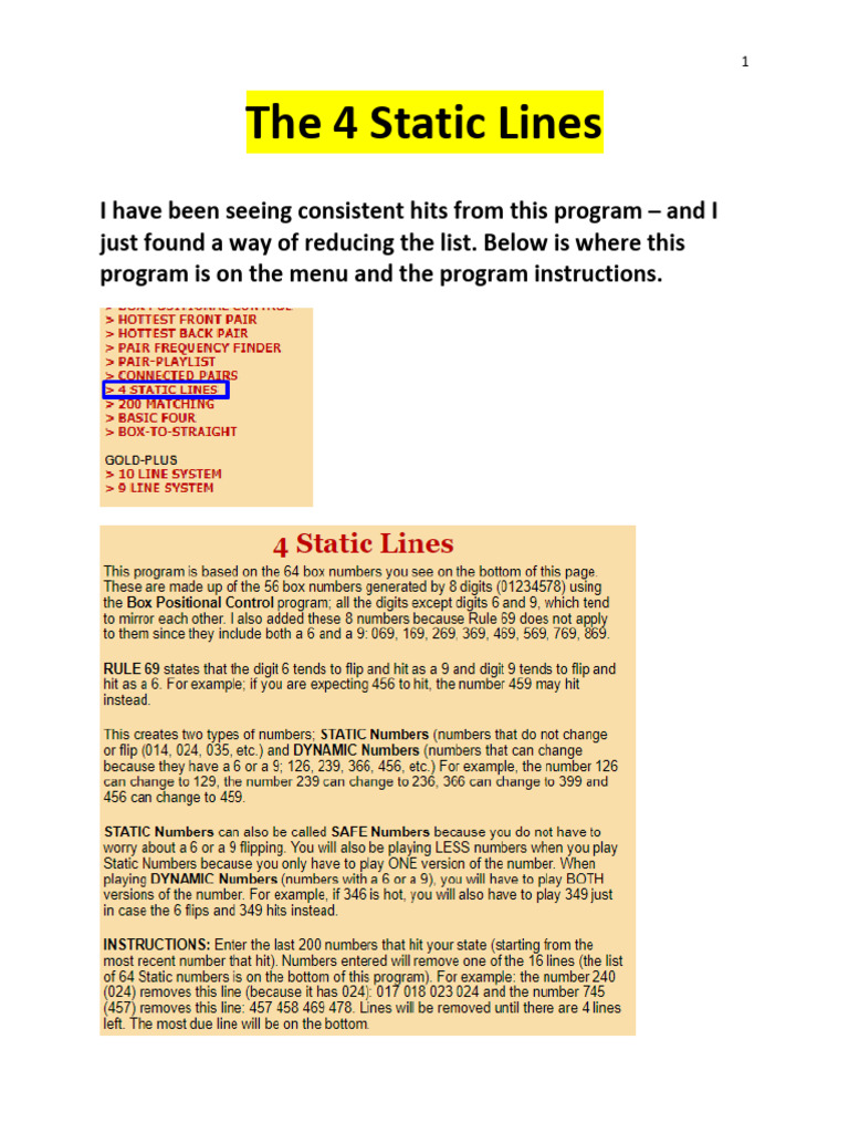 The 4 Static Lines | PDF