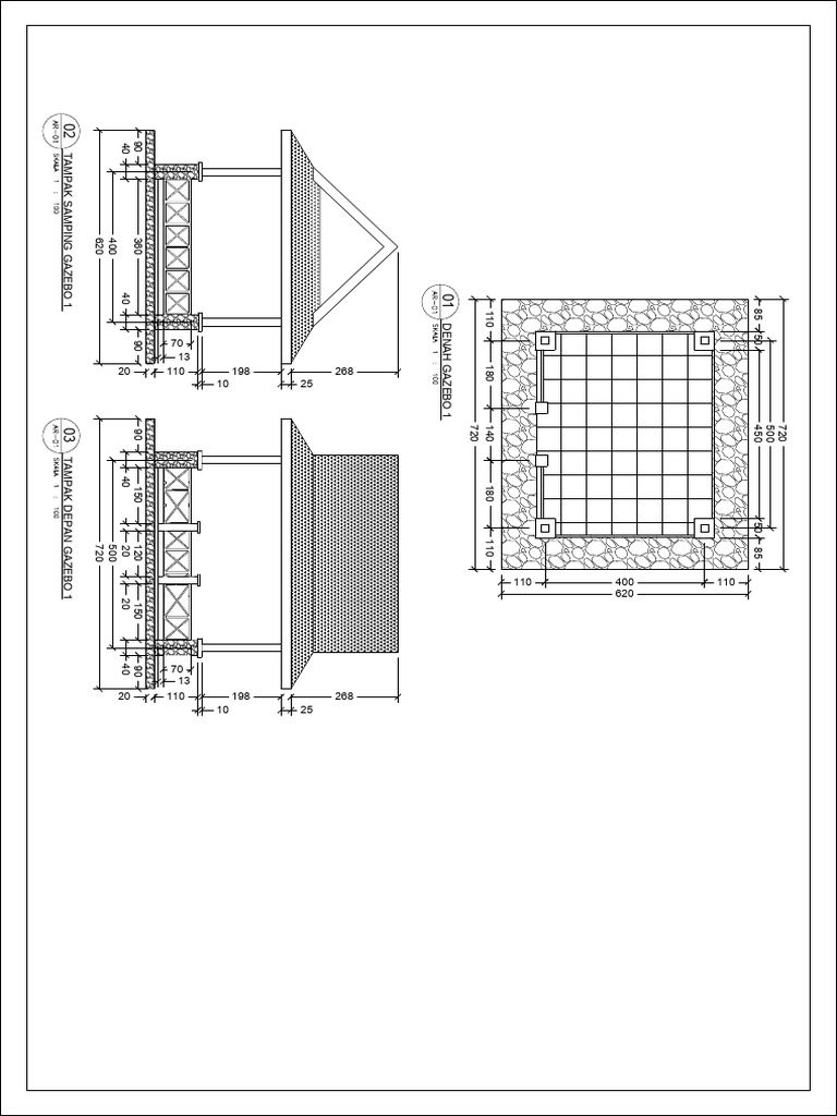Denah Tampak Gazebo 1 | PDF