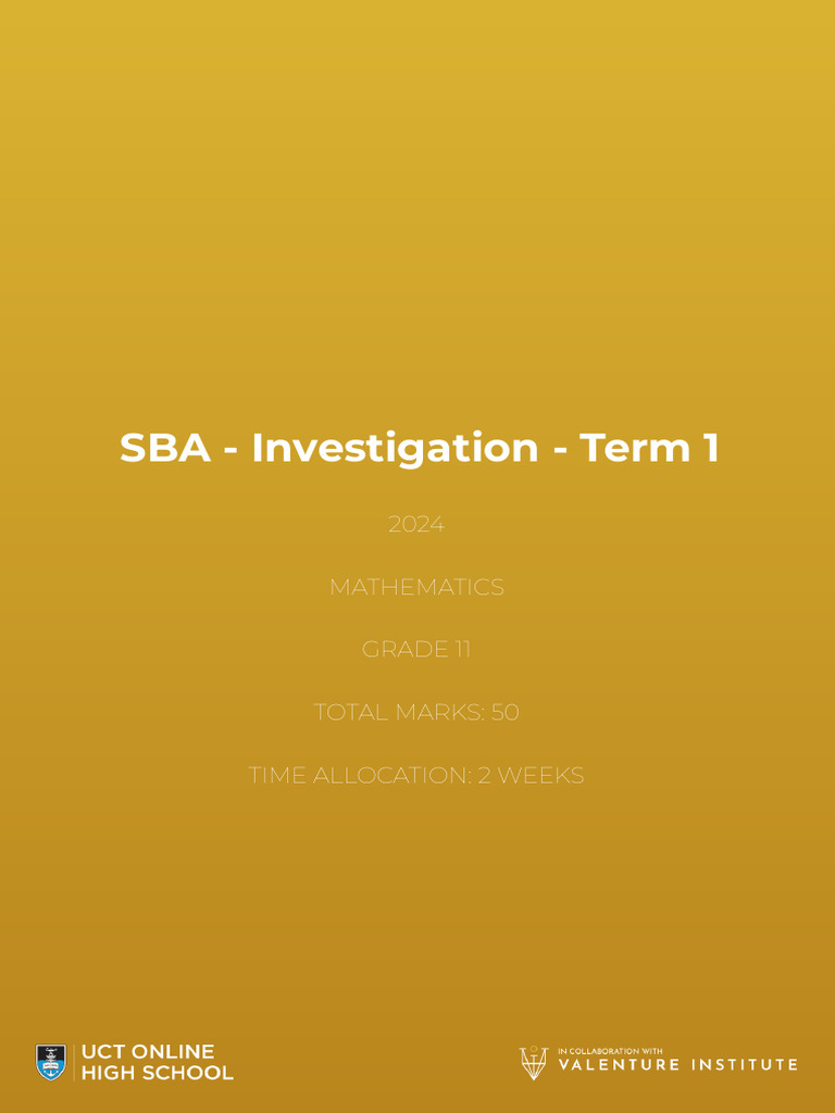 G11 Mathematics Term1 SBAM4 Question Paper1 | PDF