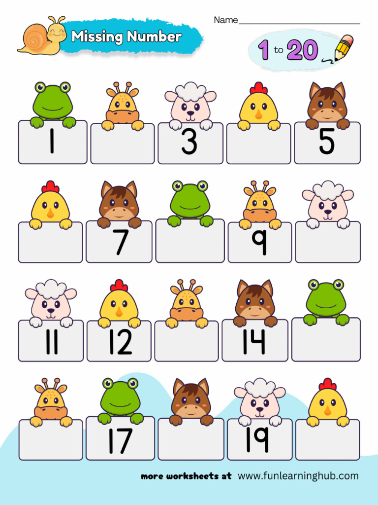 Animals Missing Numbers 1 To 20 A | PDF