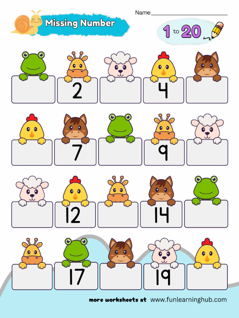 Animals Missing Numbers 1 To 20 C | PDF