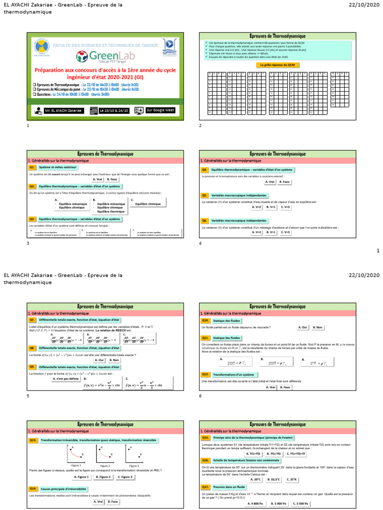 QCM Thermo Sans Corr | PDF