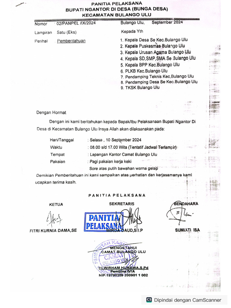 Pemberitahuan Kegiatan Bunga Desa | PDF