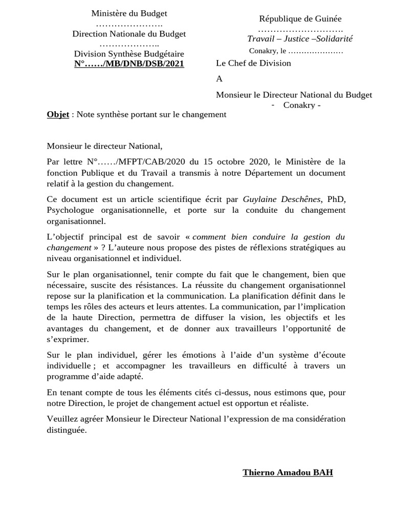 Exemple de Note de Synthese DNB Groupe 4 2021 | PDF