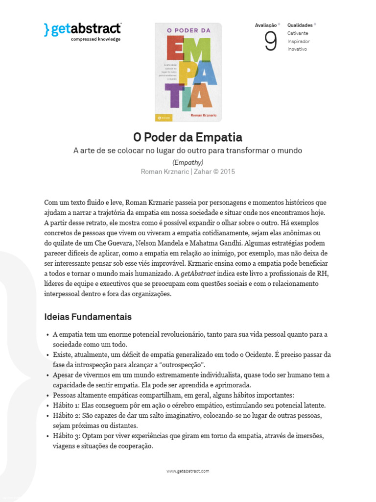 O Poder Da Empatia Krznaric PT 29482 | PDF