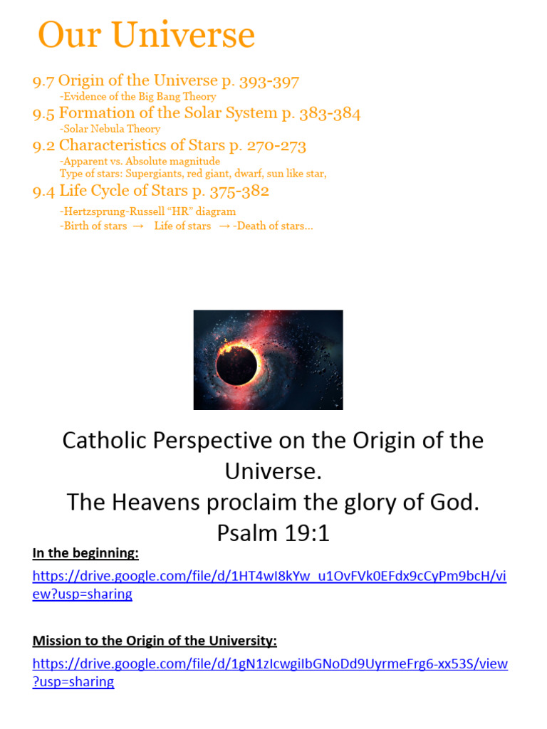 Part 1 Our Universe notes - Copy | PDF