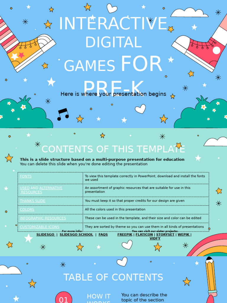 Interactive Digital Games For Pre-K XL by Slidesgo | PDF