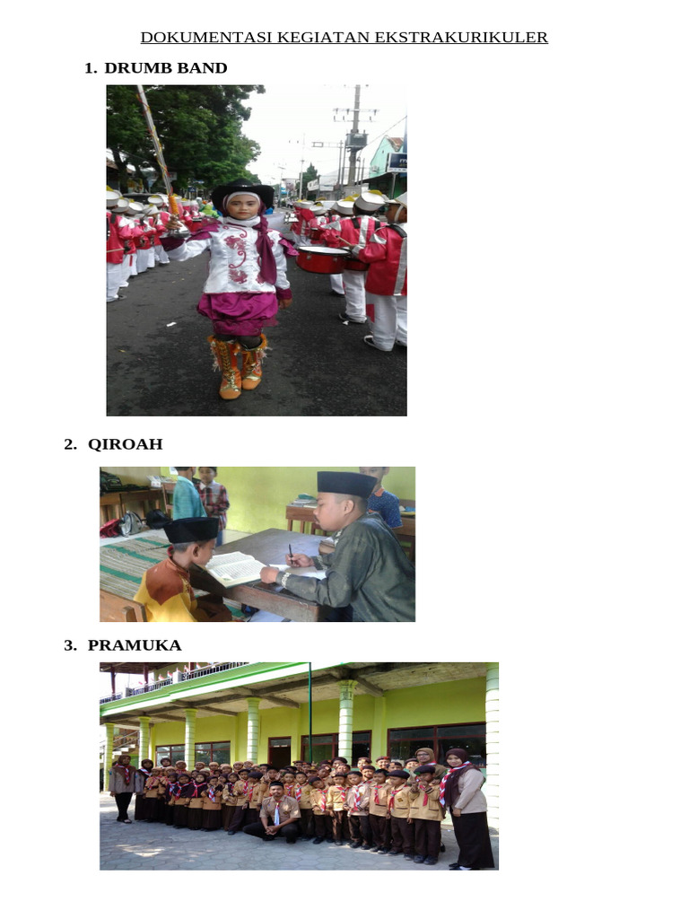 DOKUMENTASI KEGIATAN EKSTRAKURIKULER | PDF