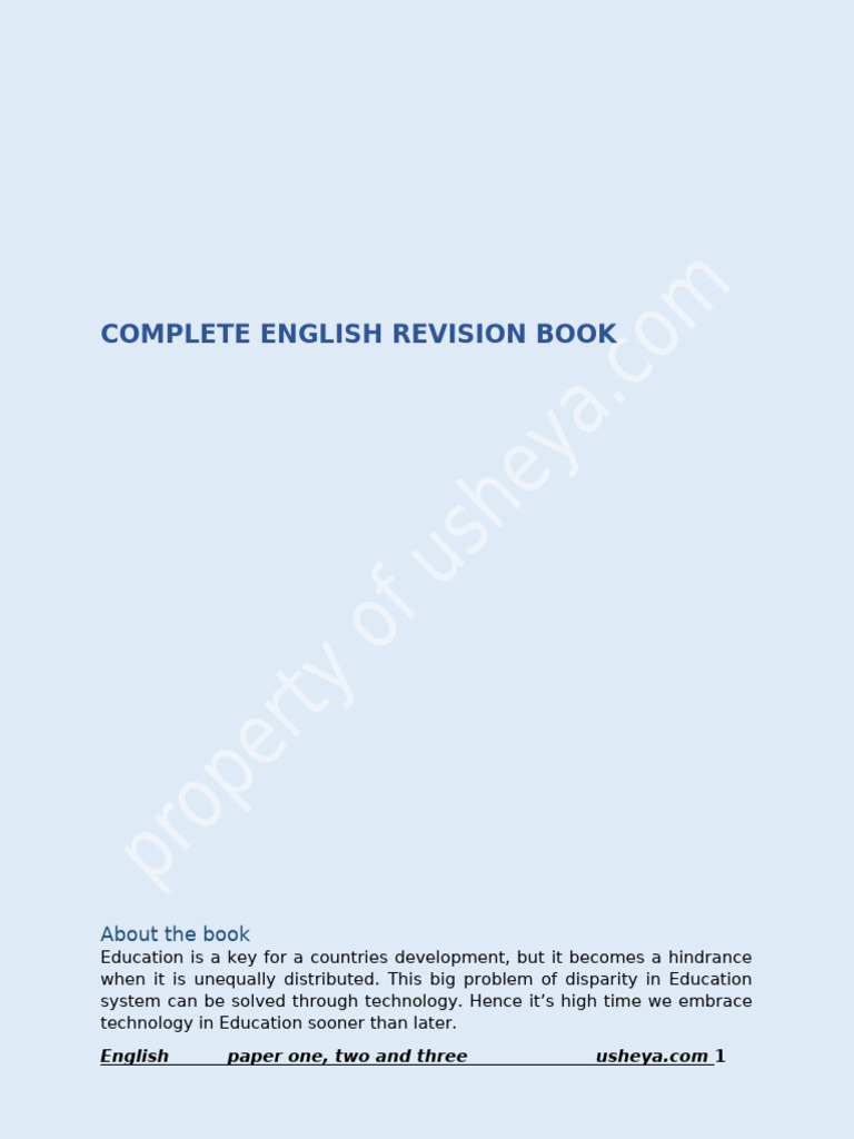 English Revision Book Notes | PDF