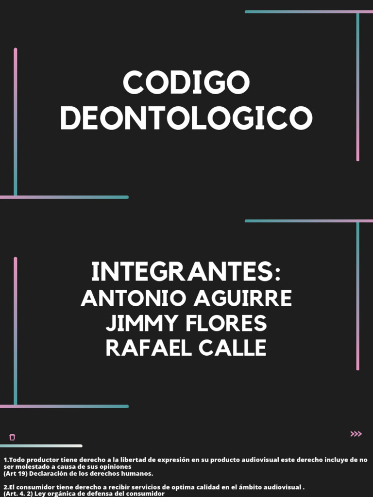 Codigo Deontologico Diapositivas | PDF