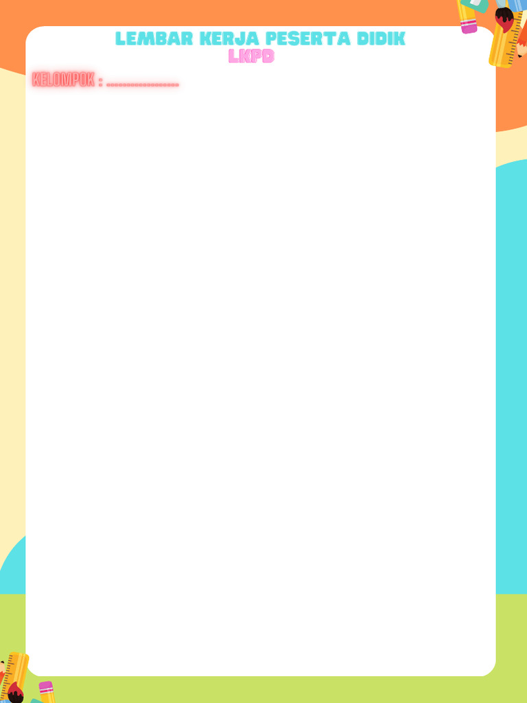 Orange and Green School A4 Document Page Border | PDF