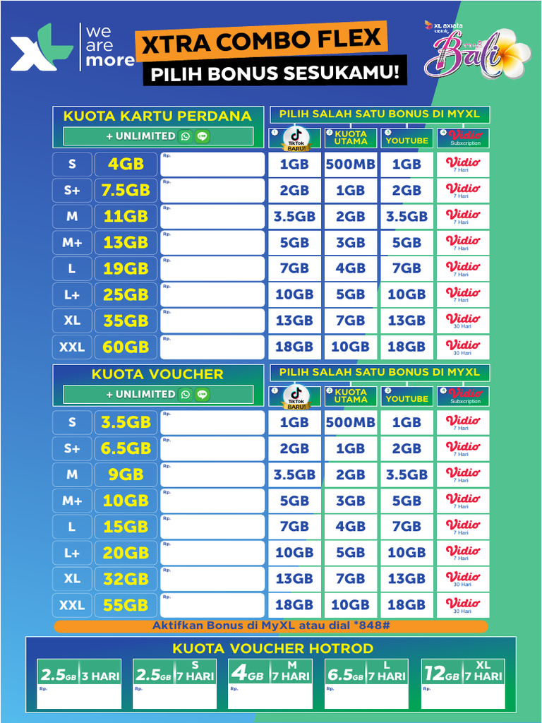 Price List Nov XL + Mingguan | PDF