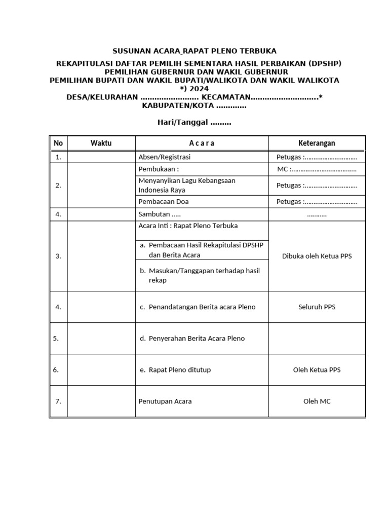 Rapat Pleno Terbuka DPSHP 2024 | PDF