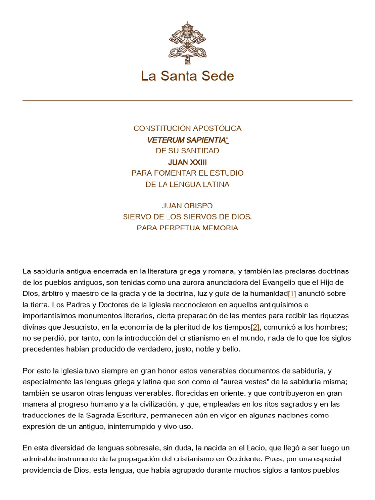 Veterum Sapientia | PDF