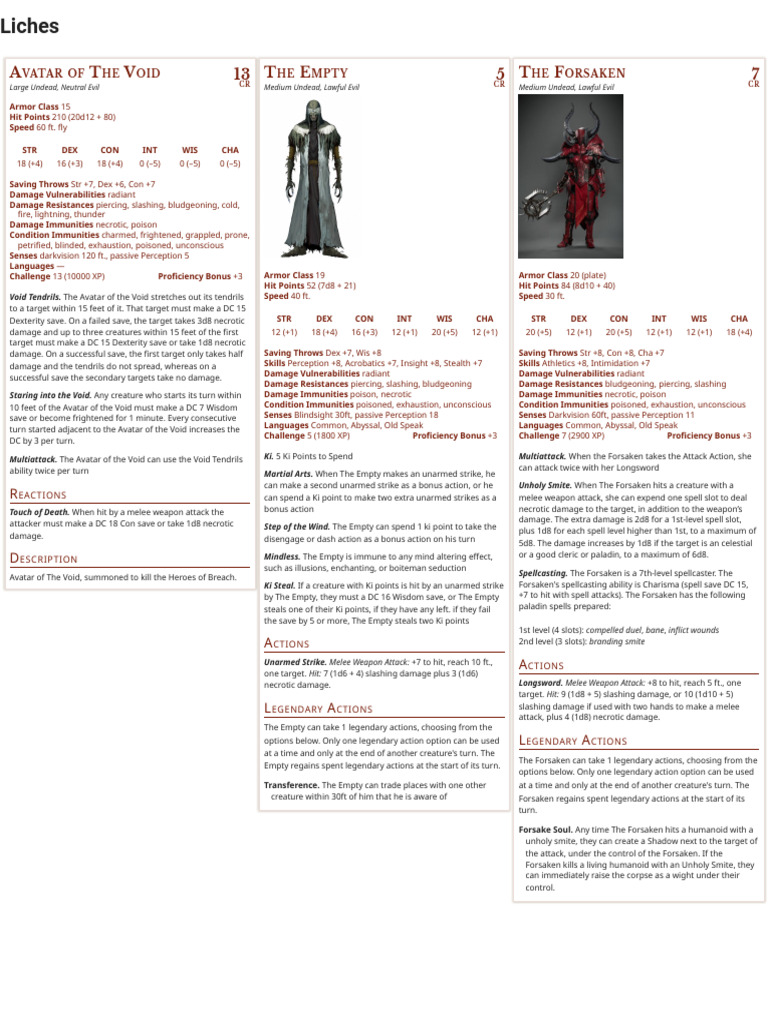 Liches Expanded | PDF