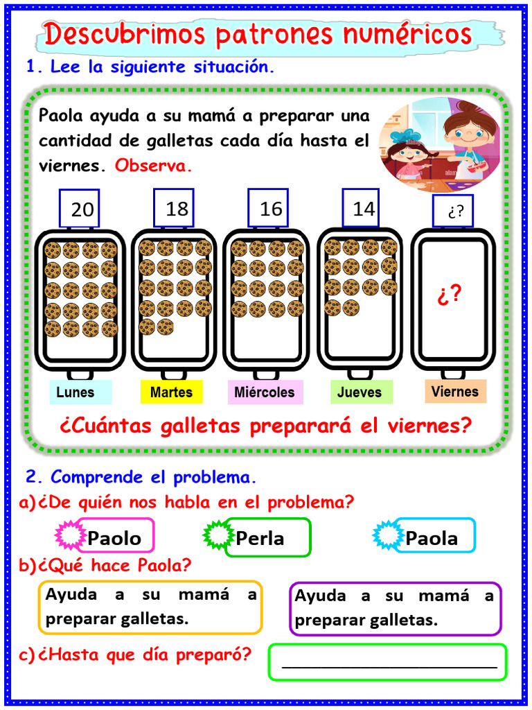 Ficha Mat - Descubrimos Patrones Numéricas (-) | PDF