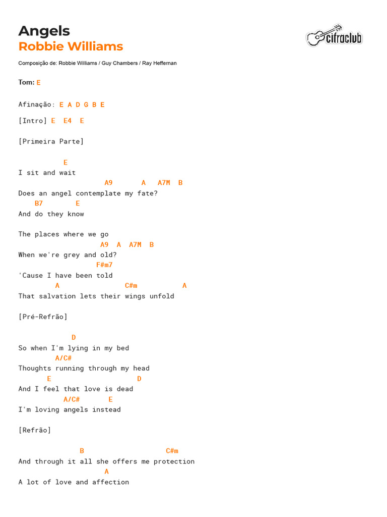 Cifra Club - Robbie Williams - Angels | PDF
