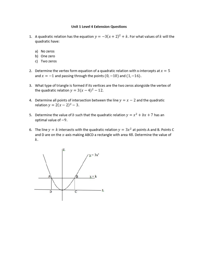 Unit 5 Level 4 Extension Questions | PDF