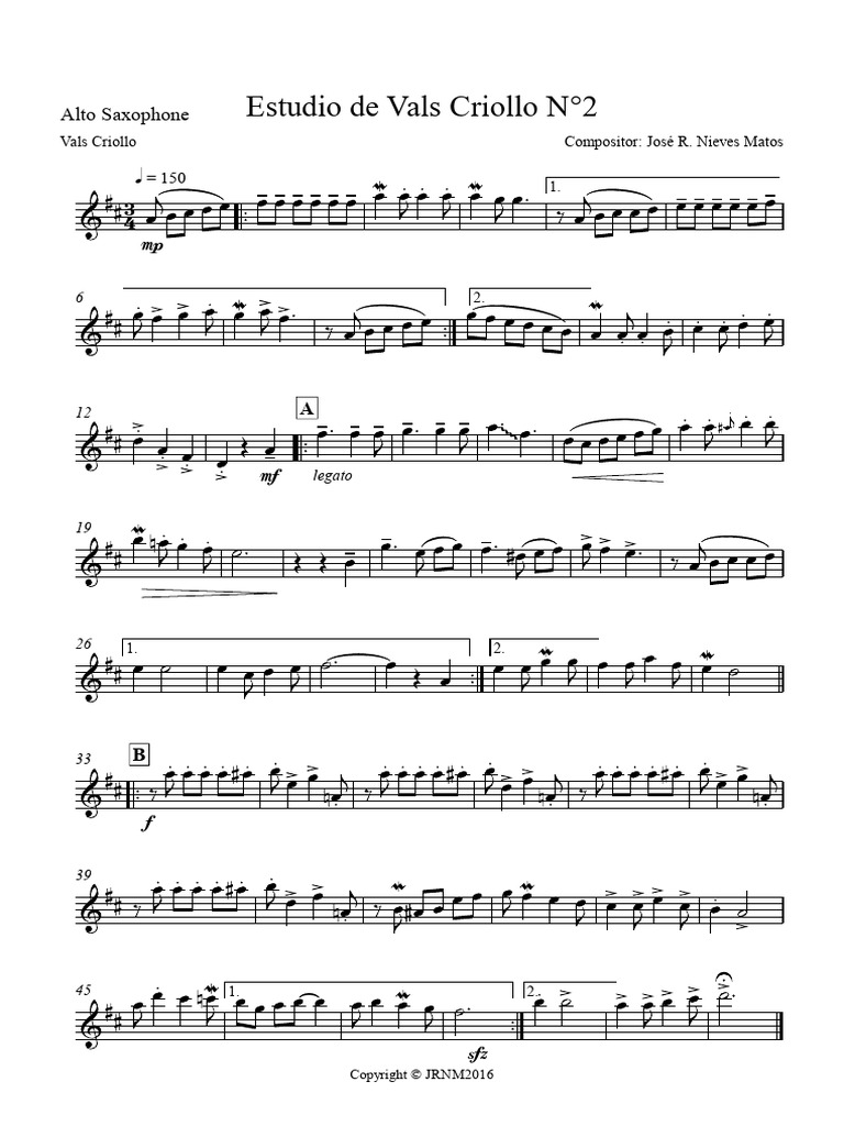 Estudio de Vals Criollo Nro 2 | PDF