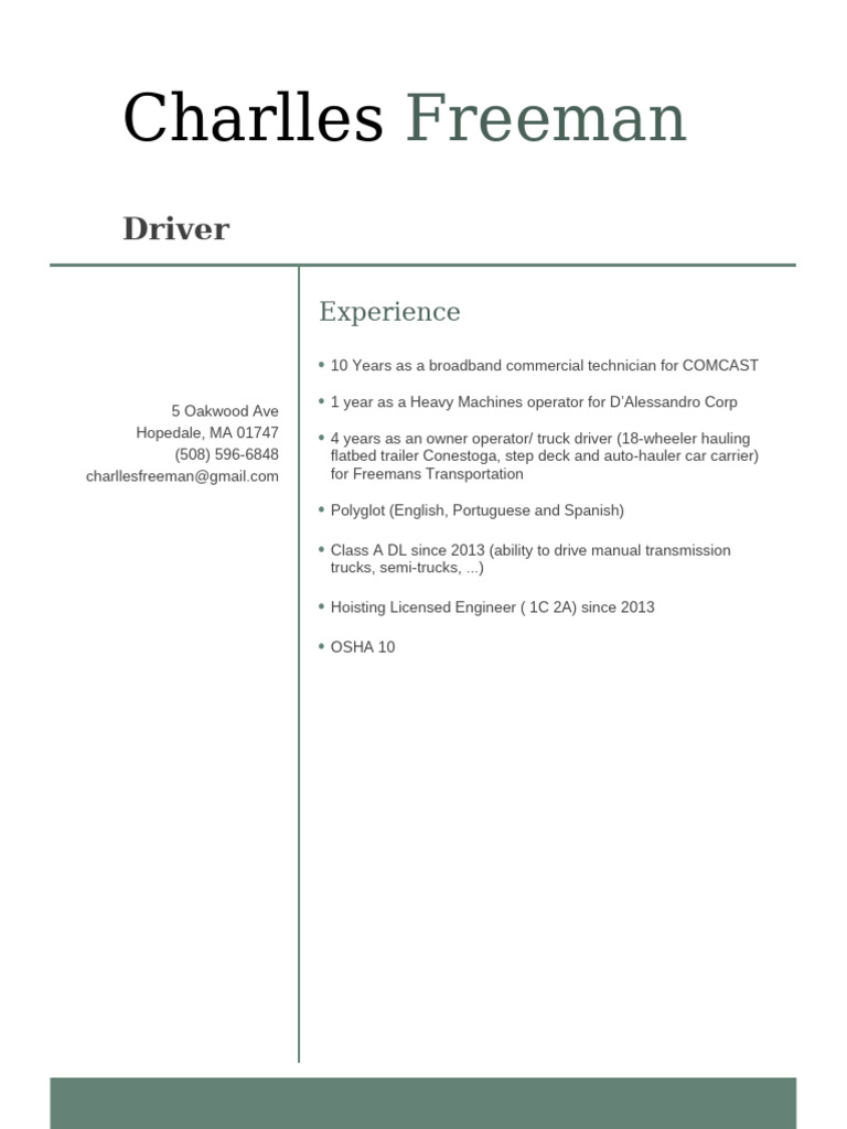 Resume - Charlles Freeman 2023 | PDF