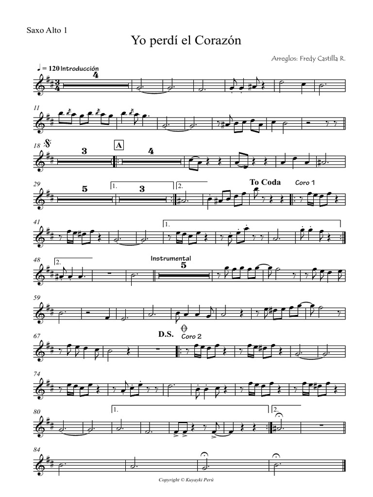 Yo Perdí 2023 ENSF - Saxo Alto 1 | PDF