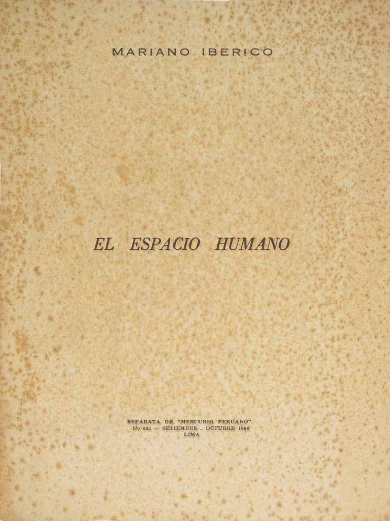 IBE0009 El Espacio Humano (Separata de El Mercurio Peruano) | PDF