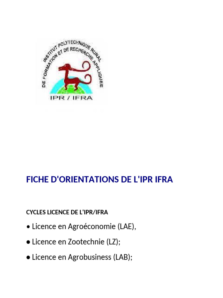Fiche D'orientation | PDF