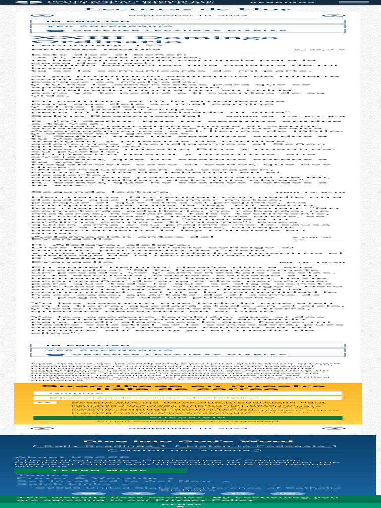 Lecturas de Hoy - September 10, 2023 USCCB | PDF